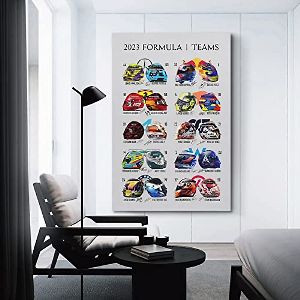 YiYLunneo 2023 Formula One F1 Teams Poster Posters for Room Aesthetic Canvas Wall Art Bedroom Decor 12x18inch(30x45cm)