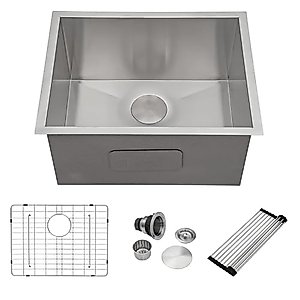 24 Undermount Luandry Sink -Mocoloo 24x18x12 Inch Utility Sink 16 Gauge Stainless Steel Under Counter Single Bowl 12 Inch Deep Laundry Room Utility Sinks