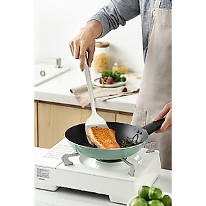 McCook® MC60 Kitchen Utensil Set, Stainless Steel Cooking Utensils Sets, 9-Piece Kitchen Turner, Serving Spoon, Ladle, Skimmer Spoons, Fork, Pasta Server,Spoon Rest and Holder