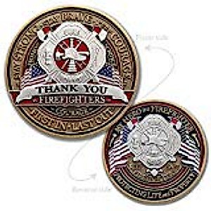 Fire Fighter Appreciation Challenge Coin · Firefighter Thank You Challenge Coin