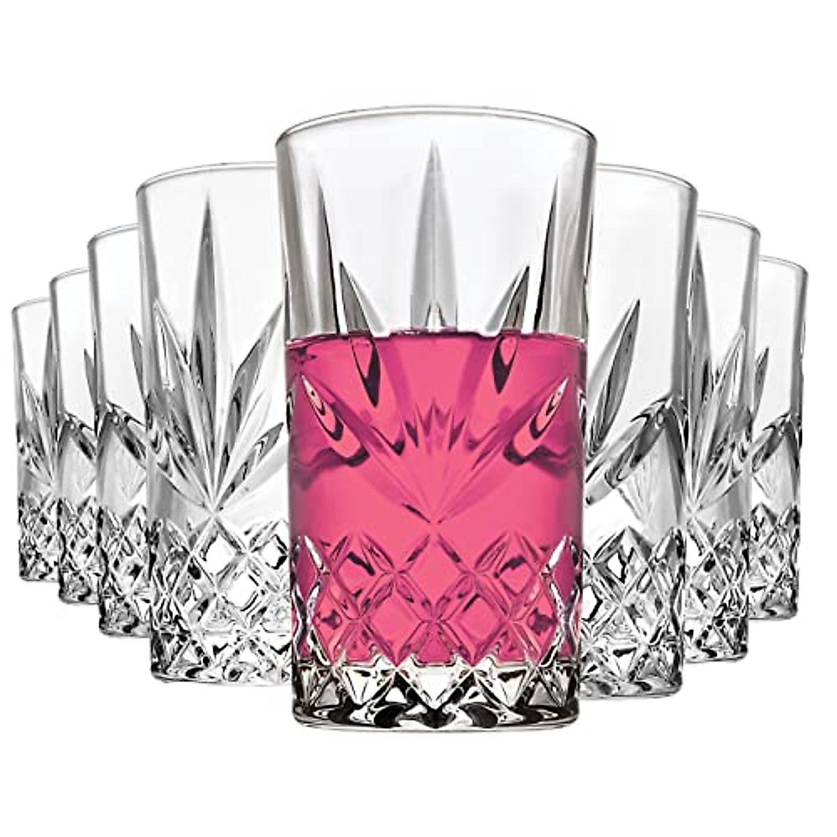 Godinger Highball Glasses, Tall Drinking Glasses for Water, Juice, Cocktails, Beer or Wine - Set of 4