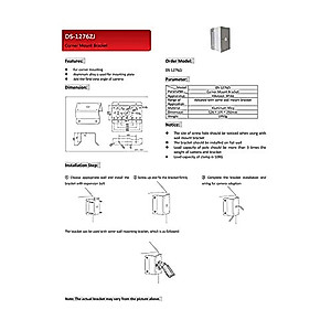 Hikvision DS-1276ZJ cm Universal Corner Bracket for Most Wall Mounts and Cameras PTZ