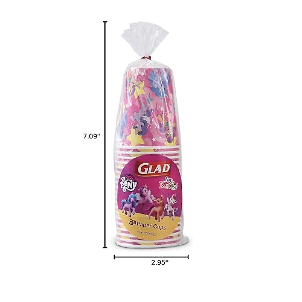 Glad for Kids My Little Pony Paper Cups | My Little Pony Super Stars Kids Drinking Cups | My Little Pony Unicorn Paper Cups for Everyday Use, 9 oz Paper Cups 20 Ct