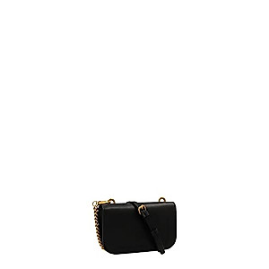Pinko MINI CROSSBODY BAG IN BLACK LEATHER WITH GOLD LOVEBIRDS LOGO BUCKLE AND CHAIN ​​SHOULDER STRAP 100048A0F1