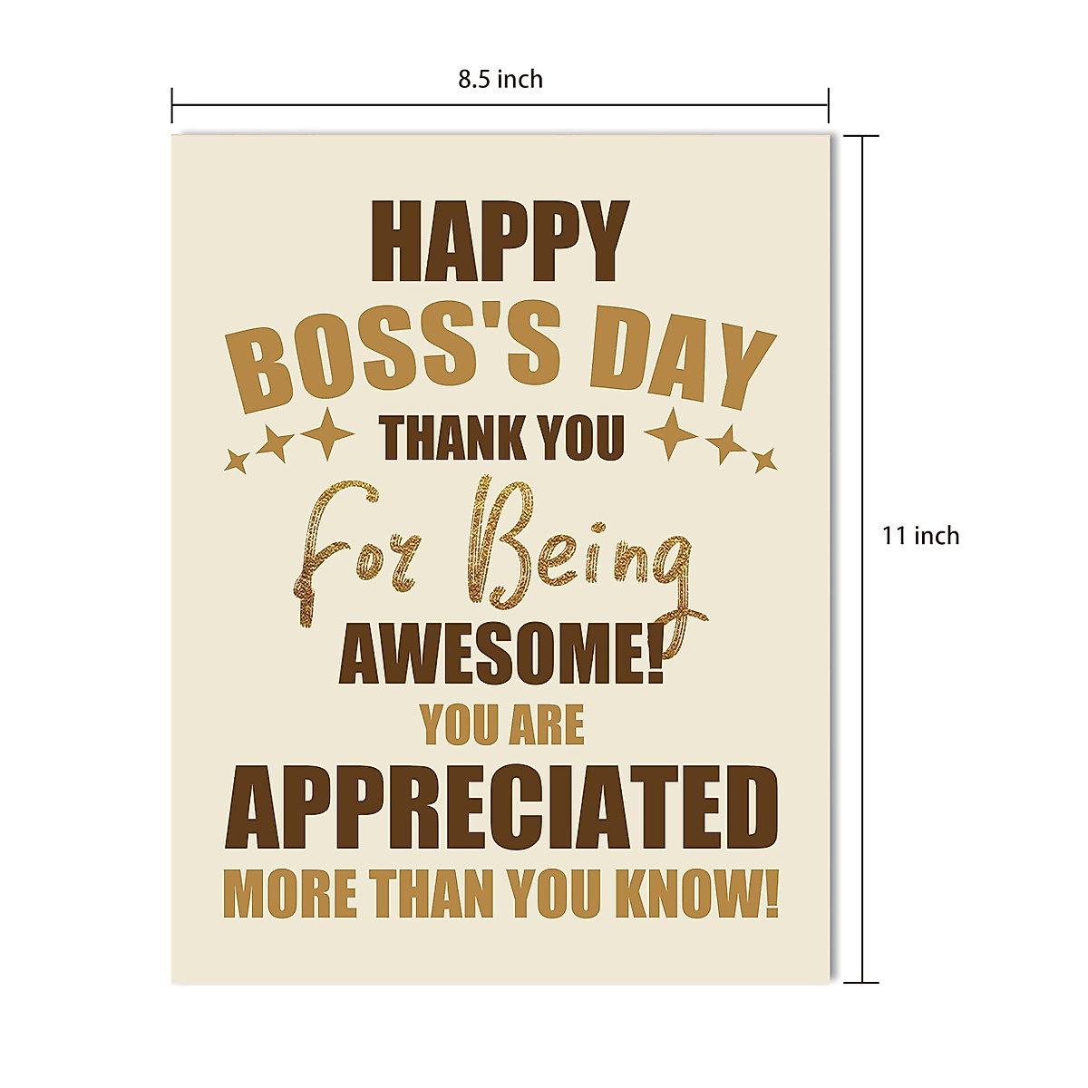 Jumbo Happy Boss’s Day Card for Boss Manager, Big Boss Thank You Card, Funny Oversize Appreciation Card from Team, Thank You for Being Awesome