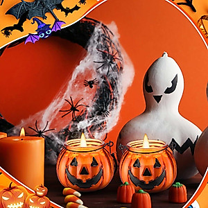 Conelist 2 Pcs Soy Wax Candles Pumpkin Spice Candle 9oz Pumpkin Shaped Candles Halloween Candles Fall Farmhouse Candle Scented Candles for Home Decoration Halloween Party