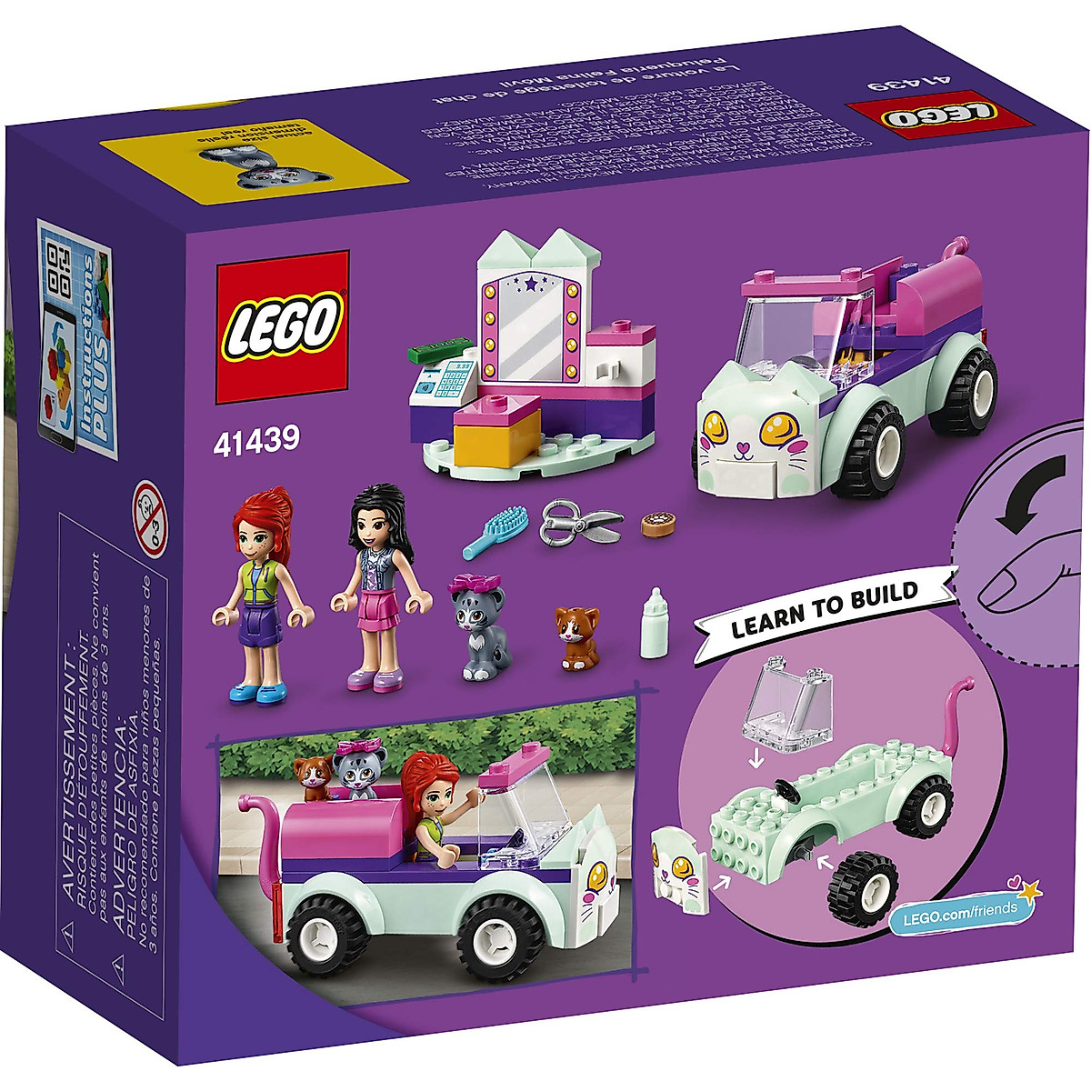 LEGO Friends Cat Grooming Car 41439 Building Kit; Collectible Toy That Makes a Great Holiday or Birthday Gift Idea, New 2021 (60 Pieces)