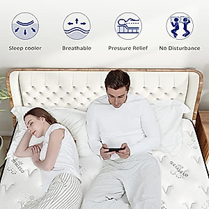 SEMIELO Queen Size Mattress 10 Inch, Memory Foam Hybrid Mattress Cool Sleep/Medium Firm/CertiPUR-US Certified, Pressure Relieving Bed Mattress in a Box with Individually Wrapped Coils