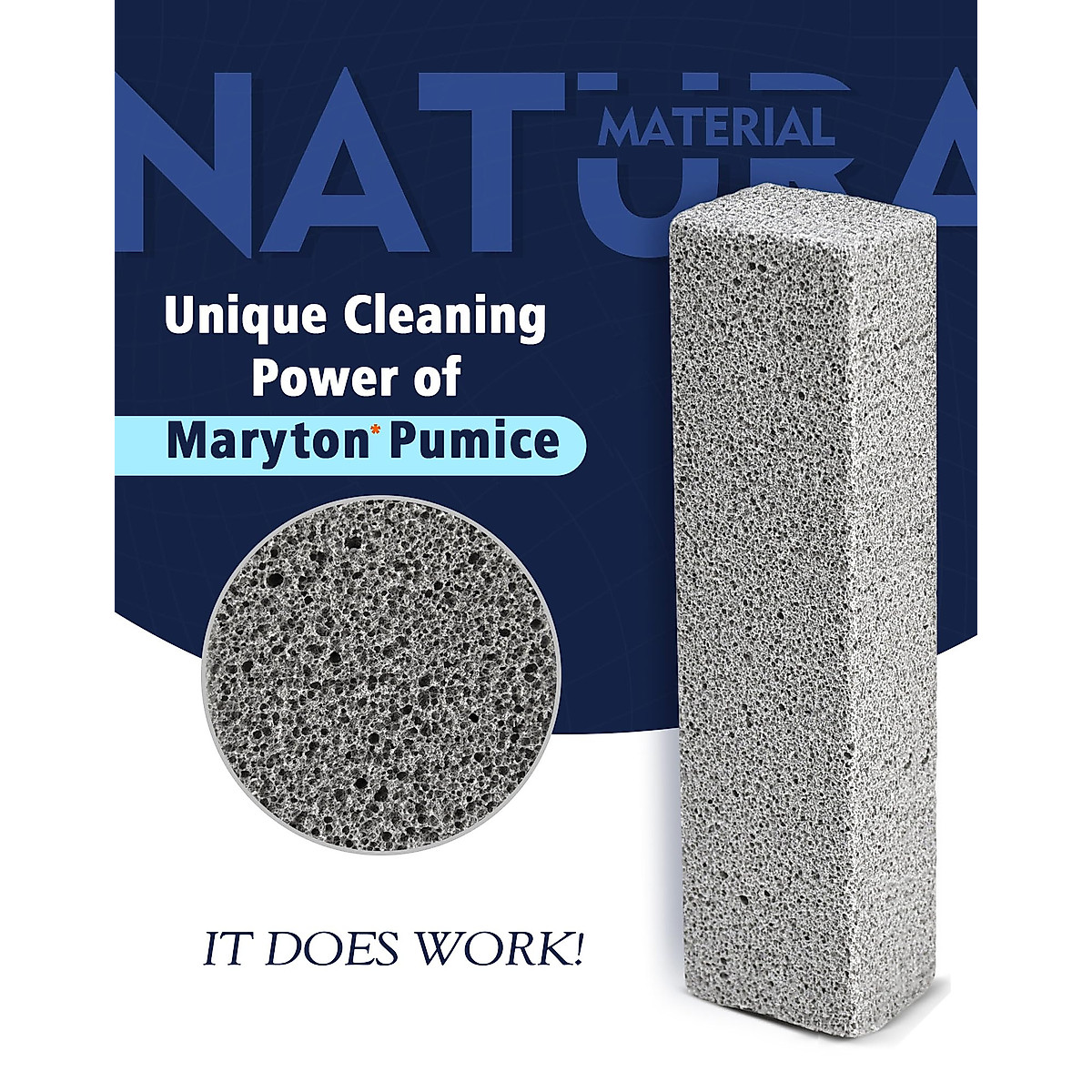 Maryton Pumice Stone for Toilet Bowl Cleaning, Remove Hard Water Rings, Limescale Stains, Calcium Buildup, Iron and Rust, Pumice Stick for Bathtubs, Pool Shower Tiles, Kitchen, Household, 6 Count