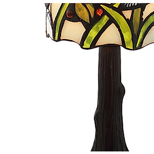 JONATHAN Y JYL8014A Hummingbird Tiffany-Style 12" LED Table Lamp Tiffany,Traditional for Bedroom, Living Room, Office, College Dorm, Coffee Table, Bookcase, Bronze