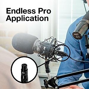 Balanced XLR Cable Female to 1/4" TRS Male - 100 Feet Blue - Pro 3-Pin Microphone Connector for Powered Speakers, Audio Interface or Mixer for Live Performance & Recording