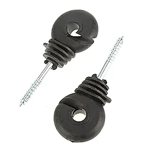 Ueohitsct 50 Pcs/Set Black Screw In Ring Insulators Electric Fence Accessories For Wood Post