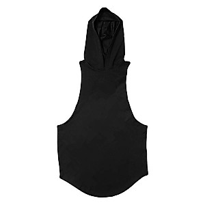 Muscle Killer 3 Pack Men's Workout Hooded Tank Tops Bodybuilding Muscle Cut Off T Shirt Sleeveless Gym Hoodies (Black+Gray+White, X-Large)