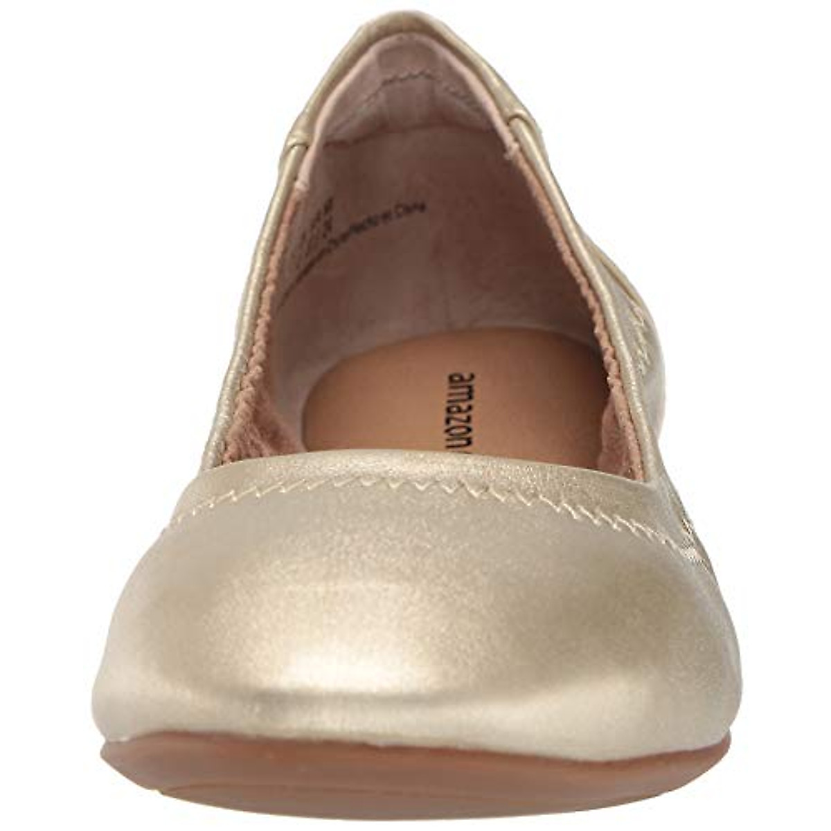 Amazon Essentials Women's Belice Ballet Flat, Gold, 9