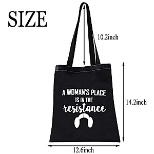 Feminist Tote Bag For Women A Woman's Place Is In The Resistance Feminist Theme Gift（place in resistance TGbl）