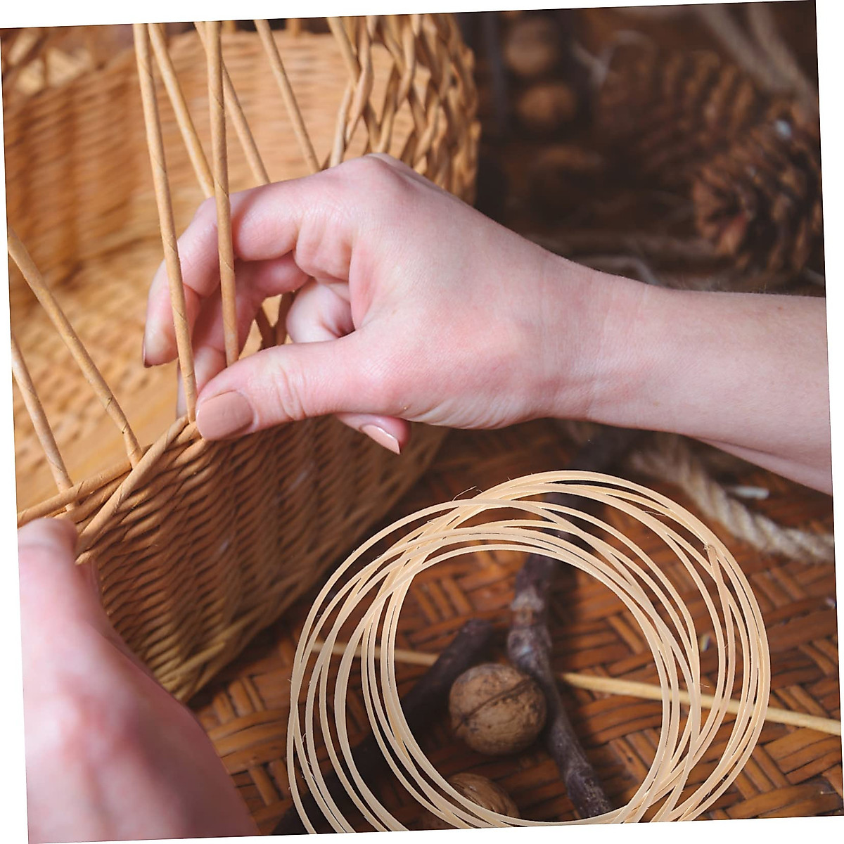Outanaya 1 Roll Rattan Weave Material Woven Chair Weaving Kit Rattan Furniture Webbing Basket Wicker Furniture Repair Kit Chair Cane for DIY Rattan Weaving Material DIY Rattan Material Reed