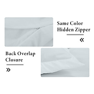 ROYALE LINENS White Duvet Cover Queen Size - 3 Piece Bedding Comforter Covers - Zipper Closure - 1 Queen Duvet Cover 90x90 inches and 2 Pillow Shams - No Comforter Included
