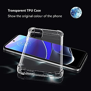 Cresee Moto G Stylus 5G 2022 Case, Crystal Clear Reinforced Corner Bumper, Slim Shockproof TPU Cover