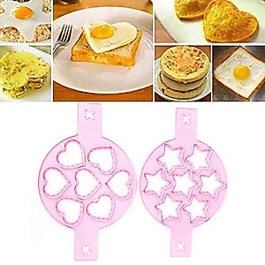 2Pcs Pancake Mold Maker Reusable Silicone Egg Ring Non-stick Fried Egg Cooker Pan Flip Mold DIY Kitchen Cooking Tool