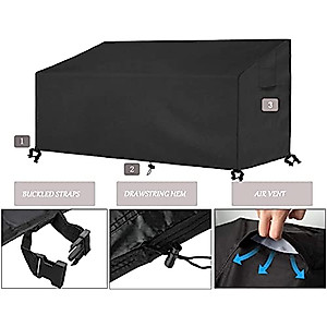 SIRUITON Patio Furniture Cover Set ,Fit for 4 Pieces Patio Outdoor Rattan, Wicker Chair Conversation Furniture Sets,Heavy Duty Durable and Water Resistant Fabric (Black)