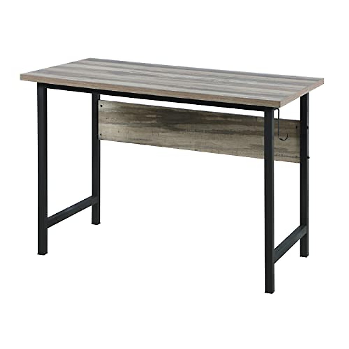 OUllUO Home Office Computer Desk, Writing Desk, Computer Table Desk,43 in Office Desk, Study Writing Table for Home Office, Simple Student Desk with Iron Headphone Hook,Metal Small Desk,Rustic Brown