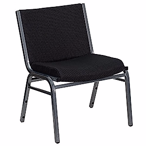 EMMA + OLIVER Big & Tall 1000 lb. Rated Black Fabric Stack Chair