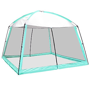 GREGIN Screen House Room 11x11 Ft Mesh Net Tent Canopy Shelter Gazebo, Easy Setup & Waterproof & Sunshade, Suitable for Camping Trip, Backyard, Beach, Picnic - Blue