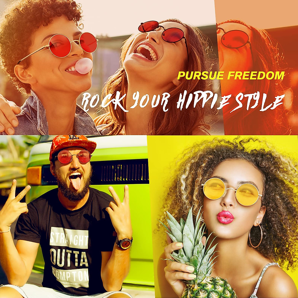 Sunier Round Sunglasses Men Women Shades Polarized Hippie Lennon Retro Circle UV400 Sun Glasses