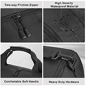 Densata Expandable Travel Duffle Bag, 80L Sports Gym Bag Upgraded Duffle Backpack Weekender Overnight Bag Carry on Bag (Black)