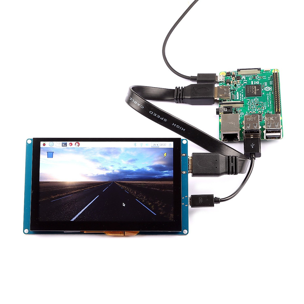 GeeekPi 5 Inch Capacitive Touch Screen 800x480 HDMI Monitor TFT LCD Display for Raspberry Pi 4 Model B, Raspberry Pi 3/2 Model B/B+/Pi Zero & BeagleBone Black & PC