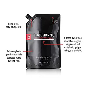 Beast Tingle Shampoo Refill Pouch, 16oz - Cleansing & Energizing, Ginseng, Caffeine, Tea Tree, Peppermint & Eucalyptus Oils (16 oz)