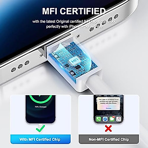 iPhone Charger iPad Charger Original 2.4A 12W USB Wall Charger Foldable Portable Travel Plug and 2 Pack Charging Cable Compatible with iPhone,iPad