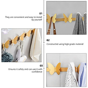 Bathroom Towel Hooks Gold Butterfly Coat Hooks Coat Rack Wall Mount with 3 Hooks Butterfly Design Aluminum Alloy Key Holder Bags Robe Hat Hangers for Home Decor Towel Hook