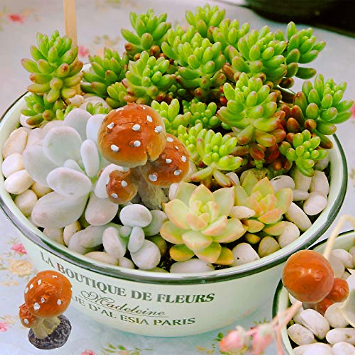 ODDIER 3pcs Resin Mushroom Miniature Fairy Garden Decoration Accessories Garden Sculptures Statues,Yard Garden Decor for Outside Gnomes Outdoor Decor for Patio Zen Garden