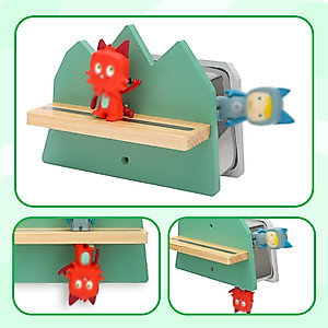 Taladad for Tonie Shelf Tonies Figures Storage,Magnetic Wooden Floating Shelves Compatible with Tonie Box Player Character for Children Room (Hill)