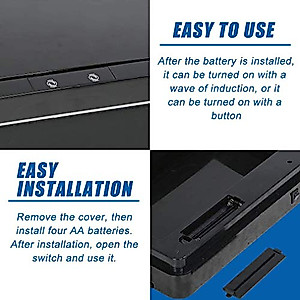 MeetPerfect 13 Gallon Trash Can with Lid Automatic Garbage Can Touch Free Waste Bin 50 Liter Plastic Trash Can with Inner Basket and Carry Handle for Kitchen Office Bedroom Living Room- Black