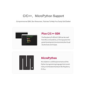 waveshare RP2040-Zero Mini Board High-Performance Pico-Like MCU Board Based on Raspberry Pi Microcontroller Chip RP2040,USB-C Connector,Low-Cost, Support C/C++,MicroPython