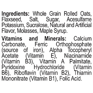 Better Oats 100 Calorie Maple and Brown Sugar Oatmeal Packets, 100 Calorie Oatmeal Pouches, 90 Second Instant Oatmeal with Flax Seeds and Rolled Oats, Pack of 6, 9.8 OZ Pack