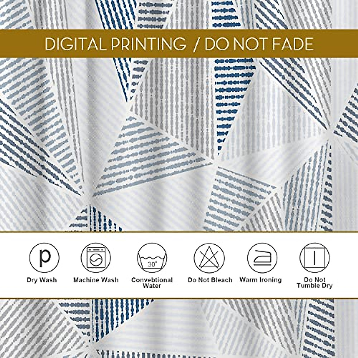 YEZEX Shower Curtain Set with 12 Hooks - Waterproof Polyester Fabric Shower Curtains for Modern Home Bathroom Decorations, Machine Washable, 72"x78"