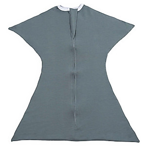 SleepingBaby Zipadee-Zip Cozy Transition Swaddle - with Zipper, Polyester, Spandex - Roomy Baby Wearable Blanket for Easy Diaper Changes - Classic Grey, Small (4-8 Month)