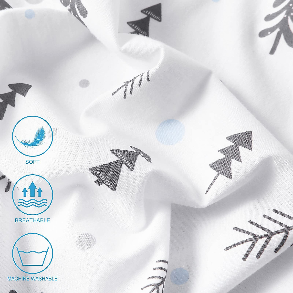 Vanillscent 2 Pack Cotton Baby Fitted Changing Pad Covers, Woodland Changing Pad Liner for Baby Boys Girls - VBCPC22FB - C