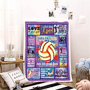 CYREKUD Volleyball Blanket,Volleyball Gifts for Teen Girls Throw Blanket,Volleyball Gifts for Team Blanket Lightweight Soft Warm Cozy Fuzzy Throws Blankets for Office Home Bedroom Sofa 50"x 60"