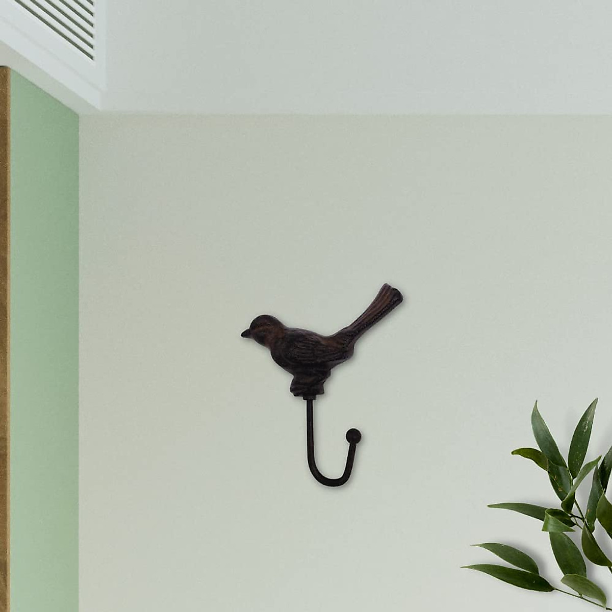 Comfy Hour Antique and Vintage Animal Collection Cast Iron Sparrow Bird Single Key Coat Hook Clothes Rack Wall Hanger, Heavy Duty Recycled Gift Idea