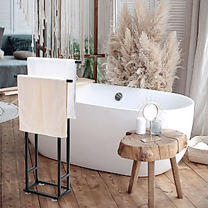 PSUTBPAT Free Standing Towel Rack,2 Tier Blanket Rack Freestanding Floor Towel Rack, Pool Towel Blanket Stand, Metal Towel Racks for Bathroom freestanding