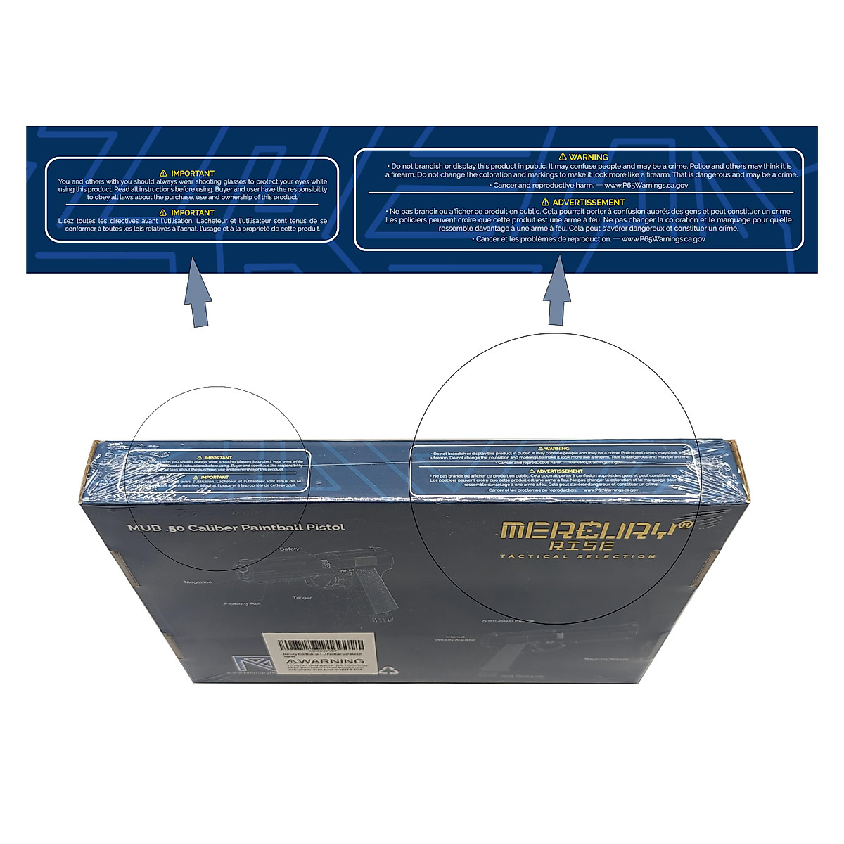 Mercury Rise MUB .50 Caliber Non Blowback Training Pistol Paintball Gun Marker