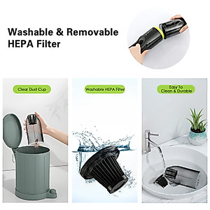 Aroma Room Portable Hand Vacuum Cleaner, Handheld Mini Cordless Cleaner for Dust Pet Hair Dirt Home, Car Interior, Lightweight, Easy to Use, Compact Design Battery Rechargeable with USB-C Cable