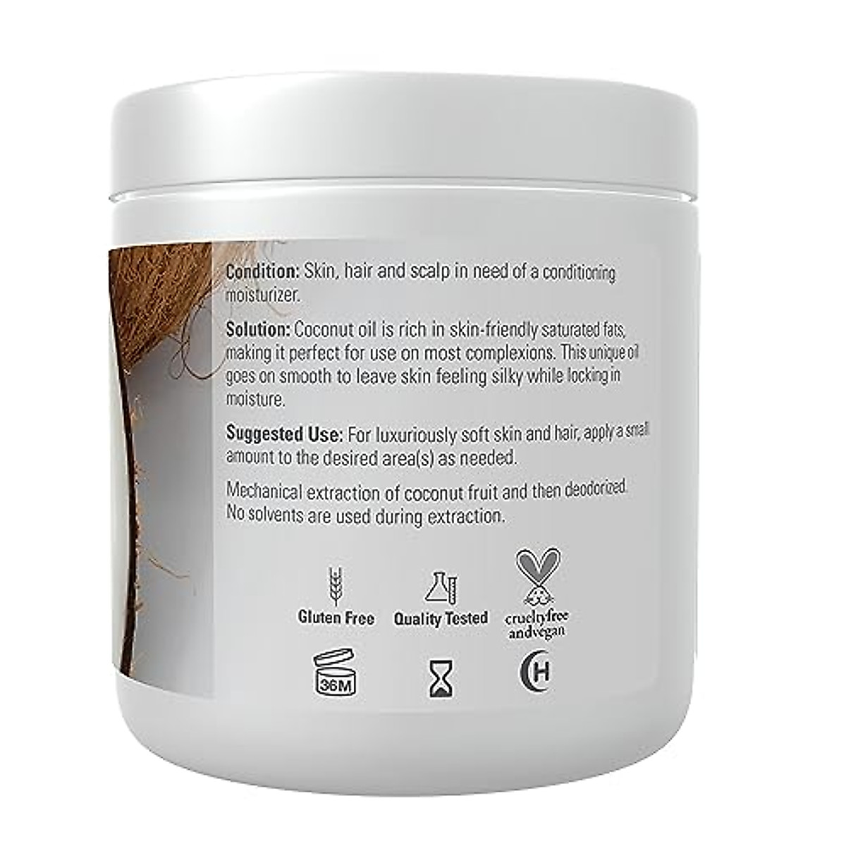 NOW Foods Solutions, Coconut Oil, Naturally Revitalizing for Skin and Hair, Conditioning Moisturizer, 7-Ounce