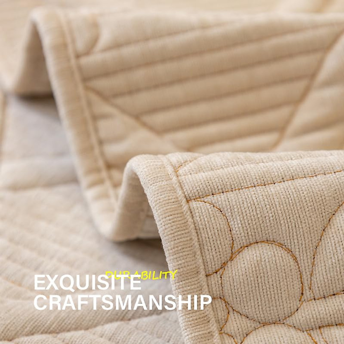 KCCRHIN Solid Color Sofa Cover 3 Cushion Chenille Couch Cover Sectional Thickened Non-Slip Sofa Slipcovers Modern Style Sofa Cushion Covers L/U Shape for Dogs Washable,Blue,70 * 70cm/27.6 * 27.6in