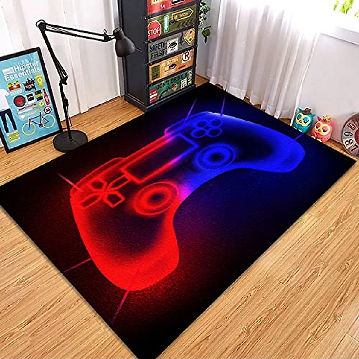 Gaming Rugs for Boy's Bedroom​ Ultra Soft Rugs for Bedroom ​Applies to Teens for Girls Kids Room Crystal Velvet Gamer Rug Indoor Floor Sofa Rugs for Living Room ​Game Room Decor