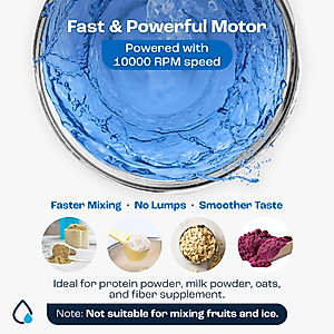 AQUAFIT Electric Protein Shaker Bottle - USB Rechargeable Shaker Bottles 24oz Shaker Bottles for Protein Mixes, Protein Mixer, Gym Accessories, Gadgets for Men (Blue)